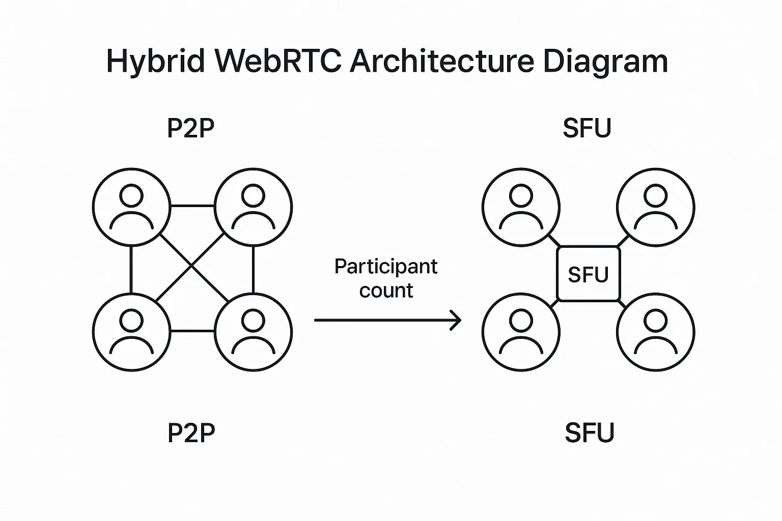 P2P, SFU and MCU - WebRTC Architectures Explained P2P, SFU and MCU - WebRTC Architectures Explained